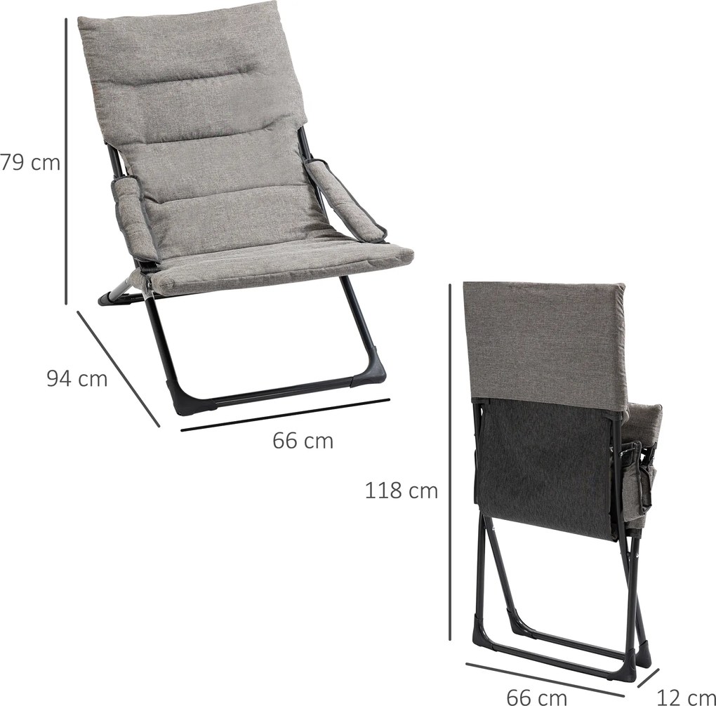 Gartenstuhl aus Metall Klappstuhl mit Auflage abnehmbar wetterfest klappbar Campingstuhl Liegestuhl 120kg Belastbarkeit Sitzmöbel für Garten Terrasse…