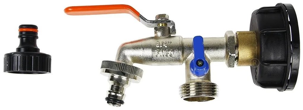 Bestent Kovový ventil na IBC kontejnerovou nádrž 1000l 61 mm PKR 3/4 "s rychlospojkou