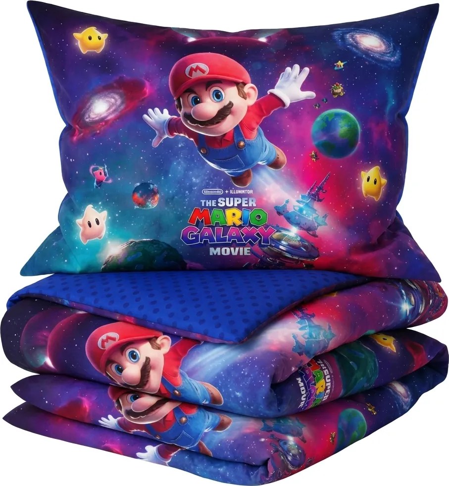 3D Bavlněné povlečení MARIO GALAXY barevné, 100% bavlna Rozměr povlečení: 70 x 80 cm | 140 x 200 cm