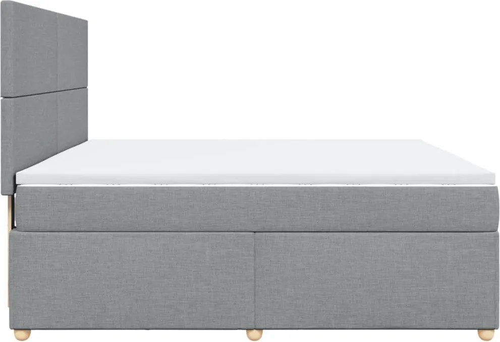 Box spring postel s matrací světle šedá 180 x 200 cm textil 3291352