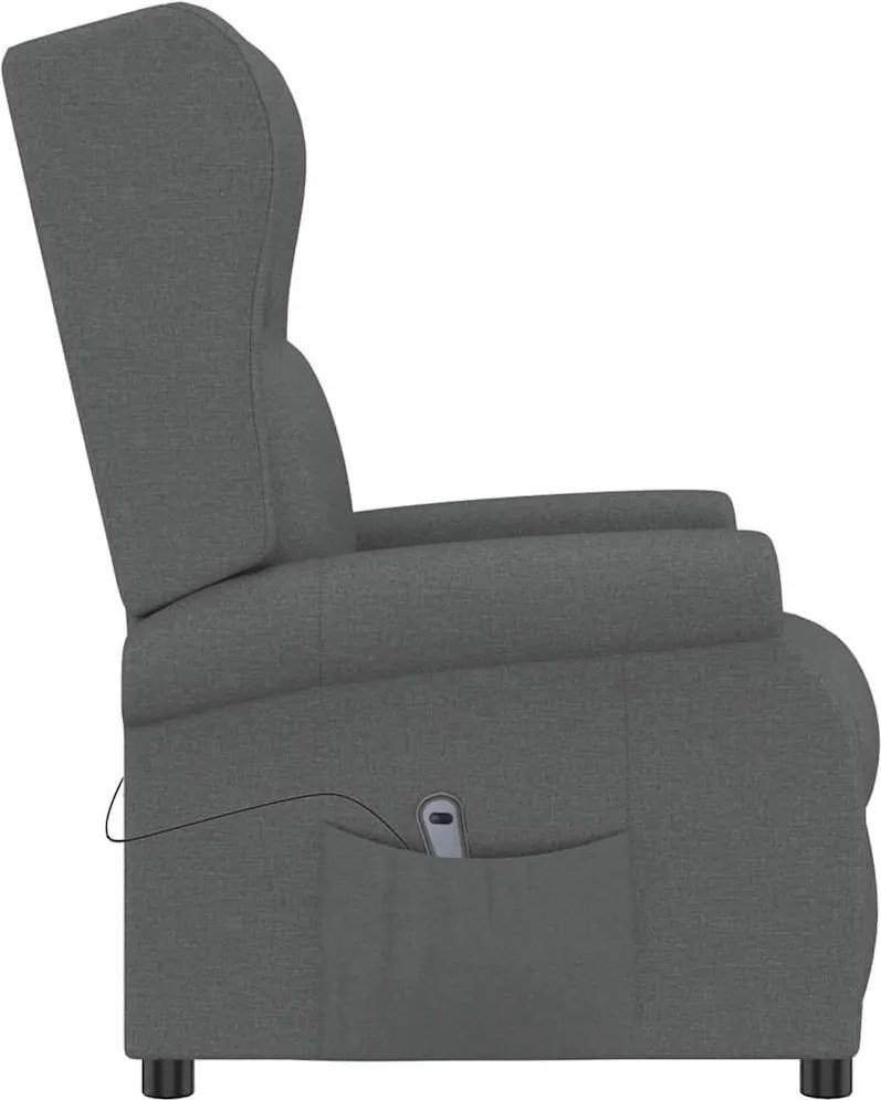Elektrické polohovací křeslo ušák tmavě šedé textil 3098320