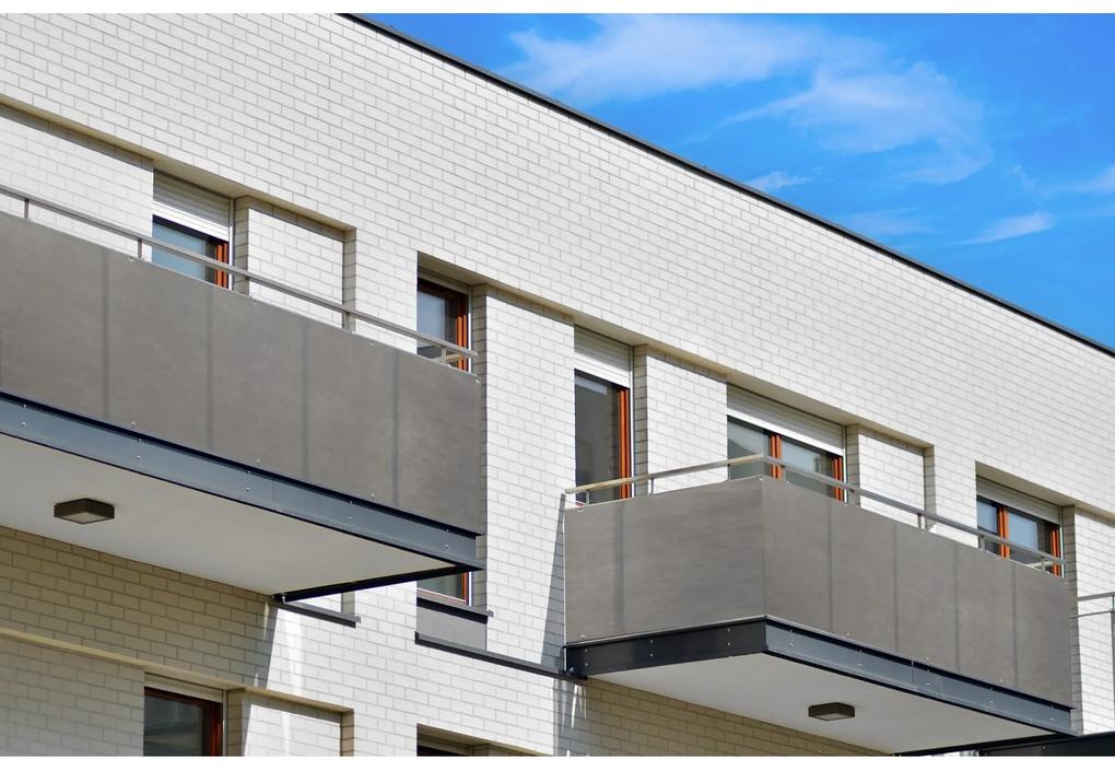 Balkonová zástěna OSLO šedá, výška 90 cm, šířka různé rozměry MyBestHome Rozměr: 90x600 cm rozteč 50 cm