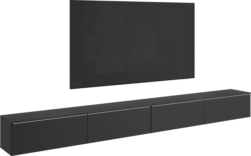 XXXLutz NÍZKÁ KOMODA 2x150 cm, černá, 300/32/33 cm P & B - Černé komody - 002778009803