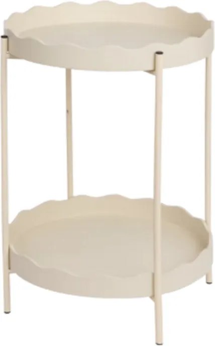 Odkládací stolek RAVELO Ø 40,5 cm, béžový