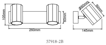 Globo 57918-2B - Bodové svítidlo JAMES 2xGU10/25W/230V černá