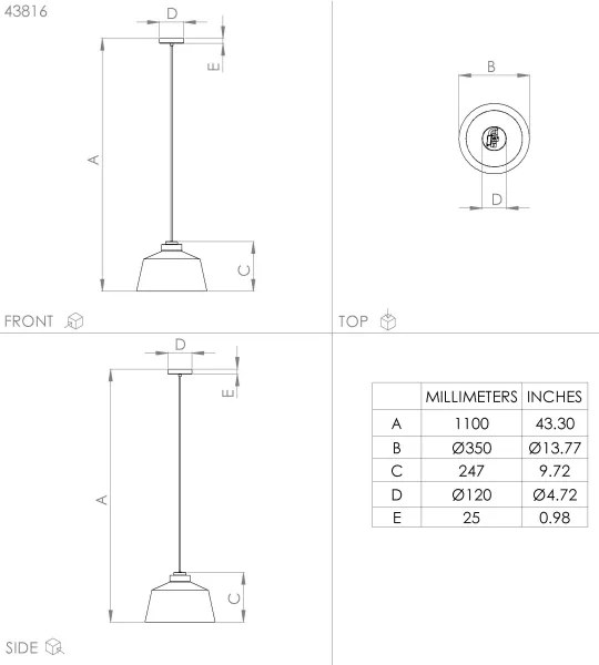 Eglo 43816 - Lustr na lanku SOUTHERY 1xE27/40W/230V