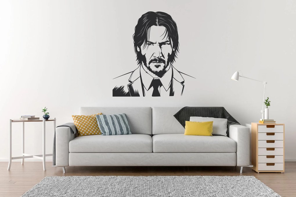 Lepy.cz Samolepka na zeď John Wick Velikost (šířka x výška): 95x97cm, Barevná varianta: Pastelová oranžová