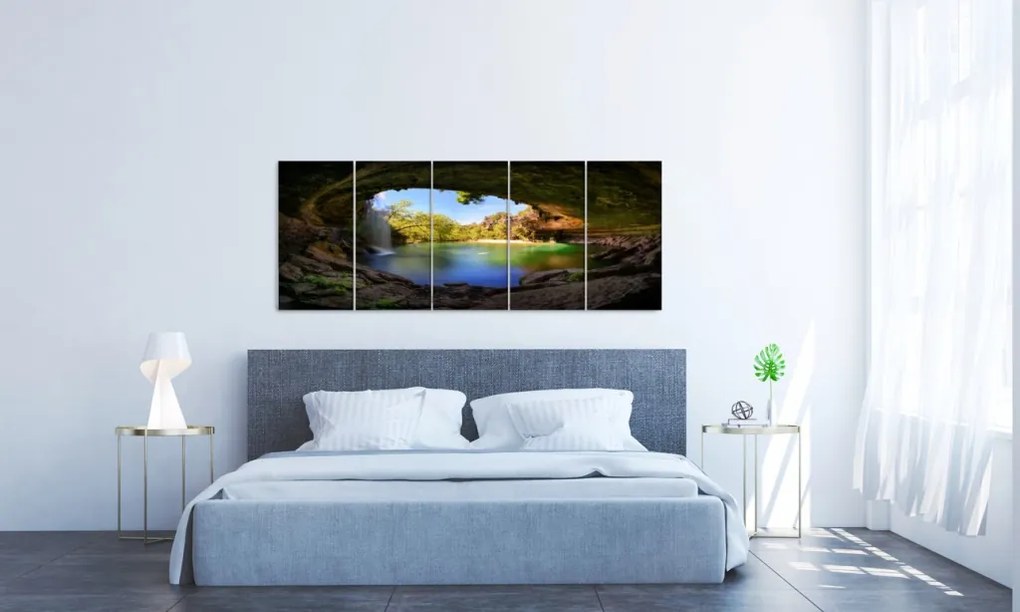 Obraz jeskynní vodopád Velikost (šířka x výška): 150x60 cm