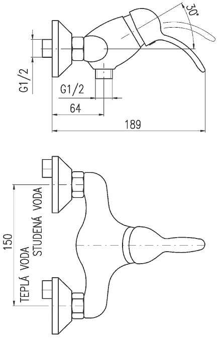 Slezák - RAV Sprchová baterie LABE - L081.5, Chrom