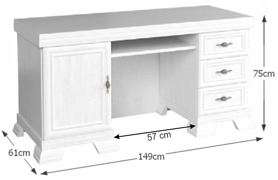 Kondela PC stůl, sosna andersen, KORA KB NEW