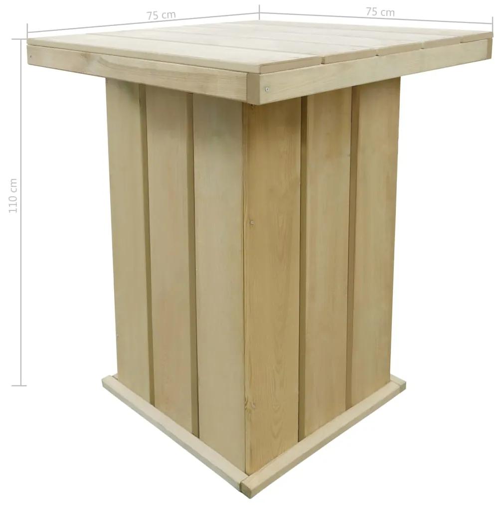 Barový stůl 75 x 75 x 110 cm impregnované borové dřevo - Default Title