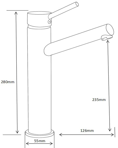 Mexen ERI - Vysoká umyvadlová baterie, Černá, 74210-70