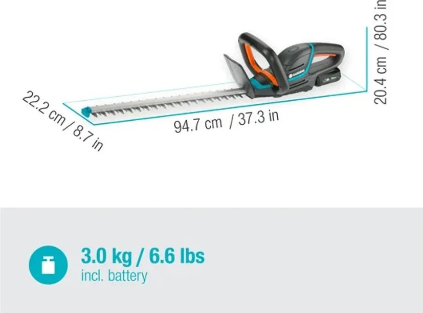 Aku nůžky na živý plot Gardena ComfortCut 50/18V P4A - sada