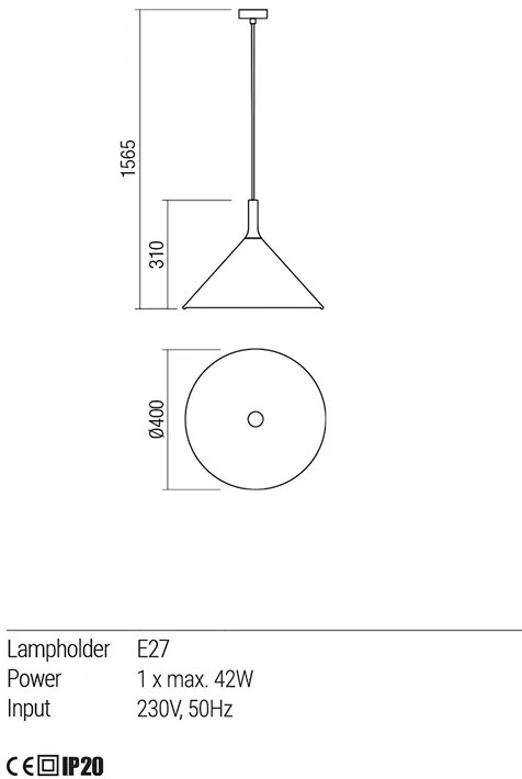 Redo Závěsné svítidlo Jaap Barva: Kávová