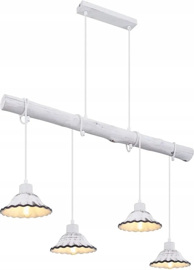 Závěsná lampa Jowita 4xE27 bílo-černá 85 cm Globo Lighting