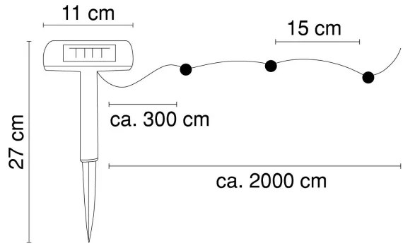 Globo 33700-120 - LED Solární řetěz 20 m 120xLED/2,4V IP44