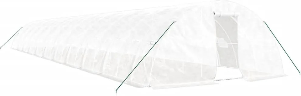 Skleník s ocelovým rámem bílý 110 m² 22 x 5 x 2,3 m 3188103