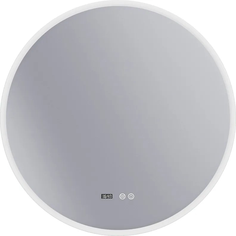 Erga Deam, kulaté LED zrcadlo 90cm, 3 barvy světla, přední osvětlení, vyhřívací podložka proti zapaření, ERG-V01-Deam-9090-CL