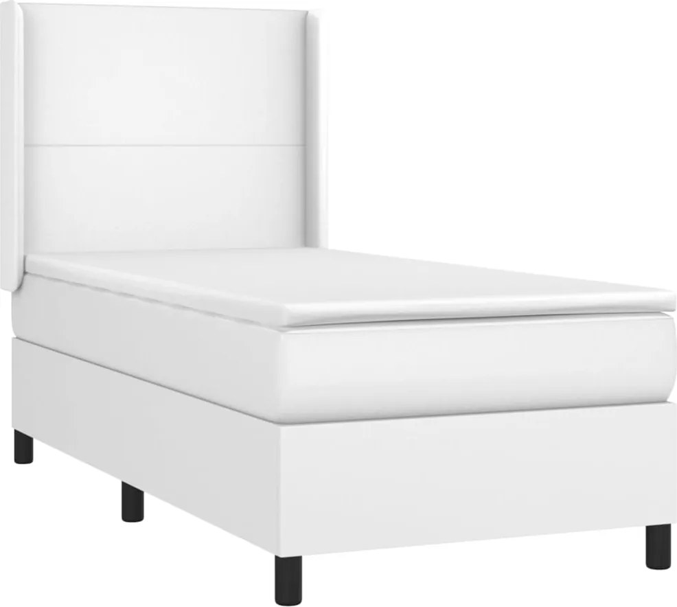 Box spring postel s matrací a LED bílá 80 x 200 cm umělá kůže 3139230