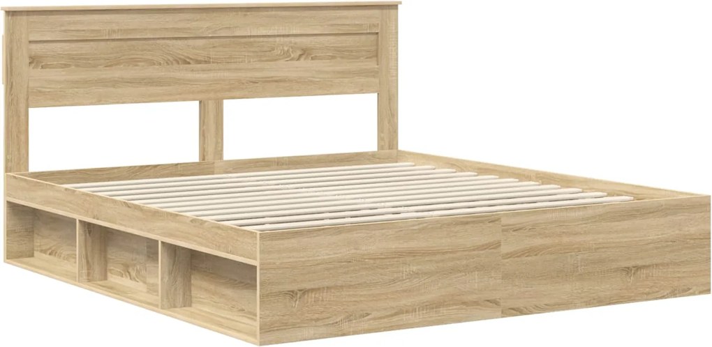 Rám postele s čelo Sonoma 200 x 200 cm Masivní borové dřevo 3409721