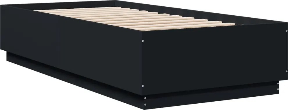 Rám postele s LED osvětlením černý 90 x 200 cm kompozitní dřevo 3209633