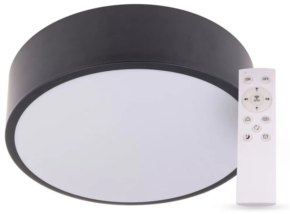 T-LED SMART TUYA Černé LED stropní svítidlo kulaté 400mm 36W CCT s DO