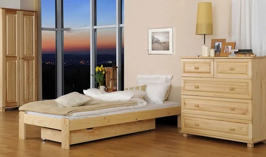 ImportWorld Dřevěná postel Pavlína 90x200 + rošt ZDARMA (Barva dřeva: Bílá)