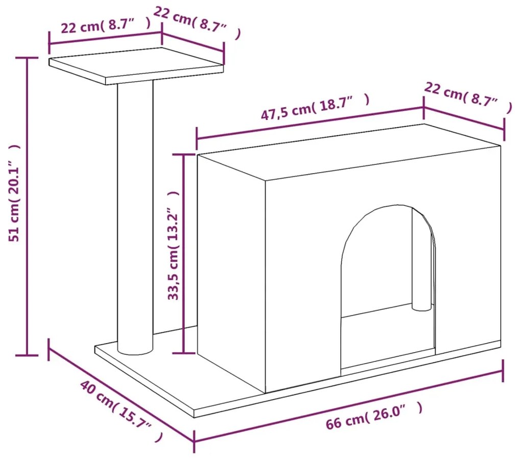 Škrabadlo pro kočky se sisalovým sloupkem světle šedé 51 cm