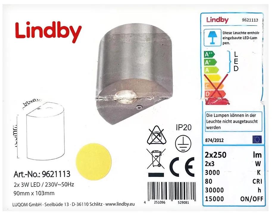 Lindby | Lindby - LED Nástěnné svítidlo LAREEN 2xLED/3W/230V | LW0274