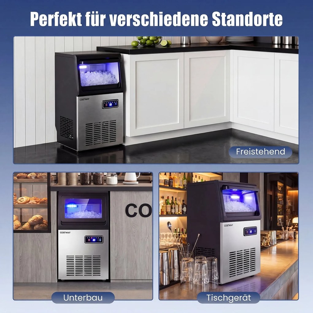 Costway Komerční stroj na žvýkání ledu z nerezové oceli 41 kg/24 hod.