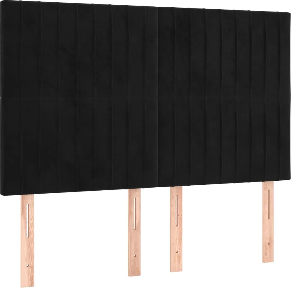 Box spring postel s matrací a LED černá 140x190 cm samet 3136241