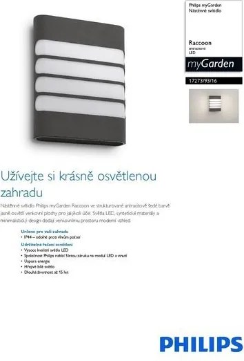 PH 17273/93/16 RACCOON SVÍTIDLO VENKOVNÍ 17273/93/16 - Philips (915004308701)