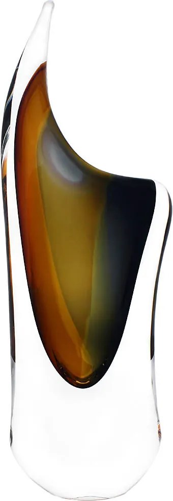 Skleněná hutní váza model 04, růžová a tyrkysová, 34 cm | České hutní sklo od Artcristal Bohemia