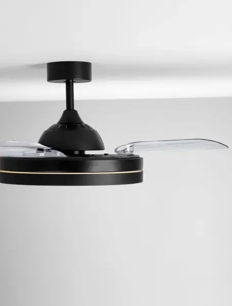 LED černé moderní stropní svítidlo Nevma s dálkovým ovládáním