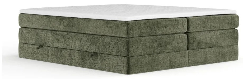 Tmavě zelená boxspring postel s úložným prostorem/bez čela 160x200 cm Juniper – Maison de Rêve