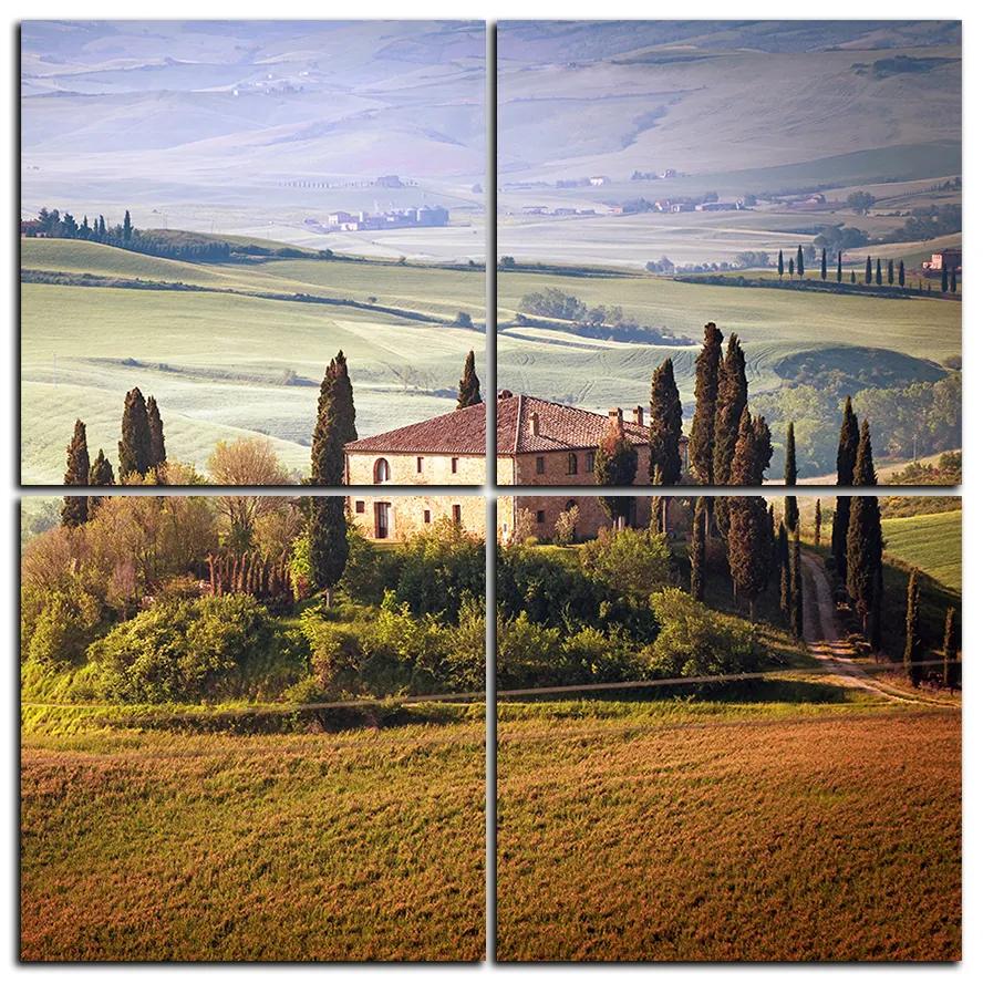 Obraz na plátně - Italská venkovská krajina - čtverec 3156E (60x60 cm)