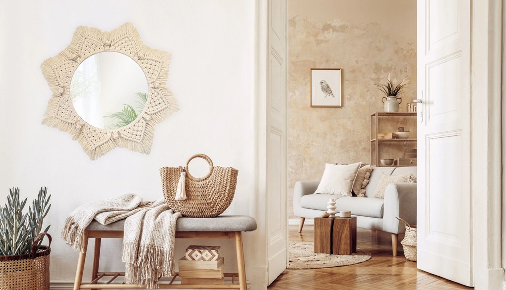Tutumi, nástěnné zrcadlo Boho 53x53cm 322048, HOM-03004