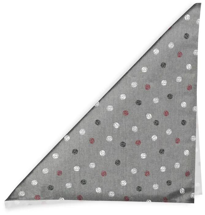 Biante Dětský bavlněný šátek Sandra SA-095 Puntíky na tmavě šedém 70 x 70 cm