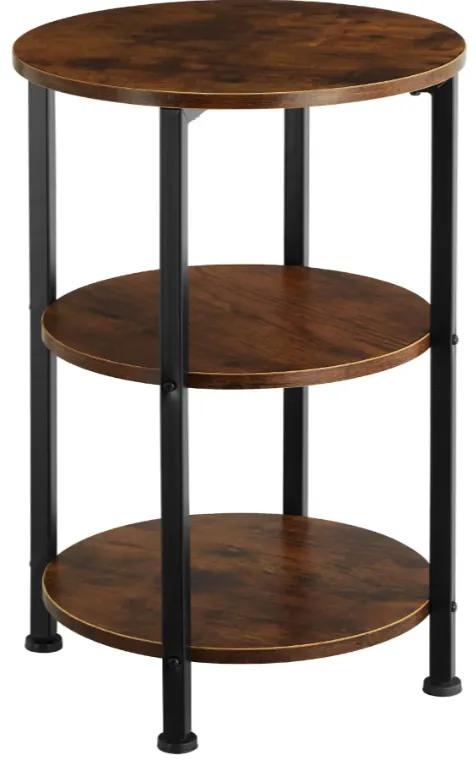 Tectake Odkládací stolek Colchester 40x61cm Industriální dřevo tmavé, rustikální