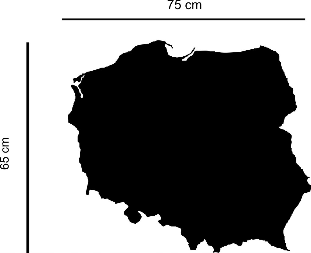 Mapa Tabule magnetická magnety Kovová plechová Polsko 75 cm