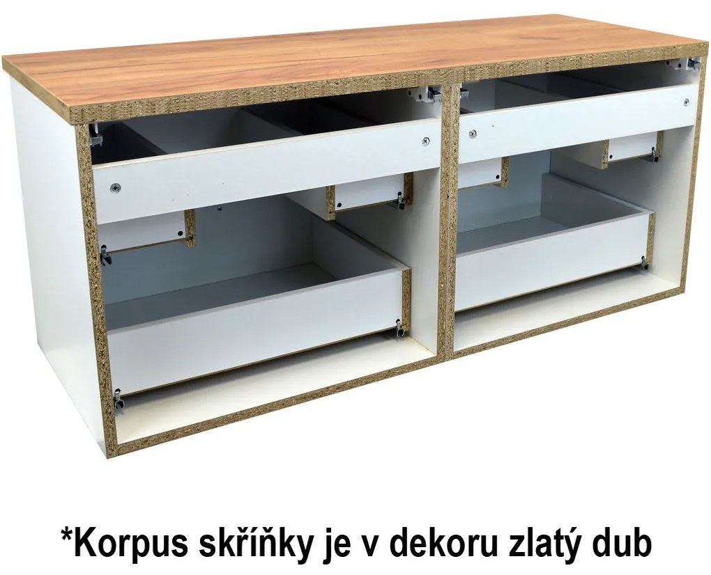 Comodo Koupelnová skříňka pod deskové umyvadlo Agria NEW GO 120-HD - zlatý dub/zlatý dub