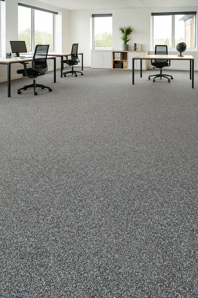 Timzo, Metrážový koberec New Techno 3525 šedé, zátěžový, na míru, šíře 4m,5m, šedá, ab (mřížka), chodba / předsíň