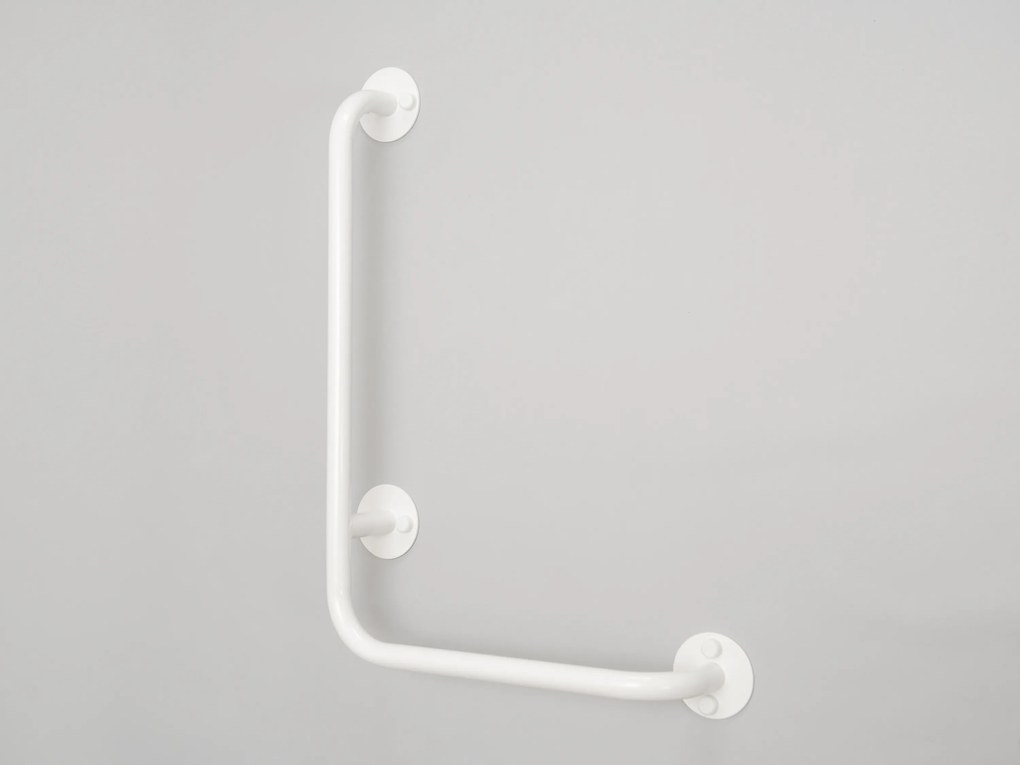 lomené madlo sprchové invalidní PRAVÉ BÍLÉ PREMIUM domadlo šířka x výška: 40 x 40 cm, Průměr: 25 mm