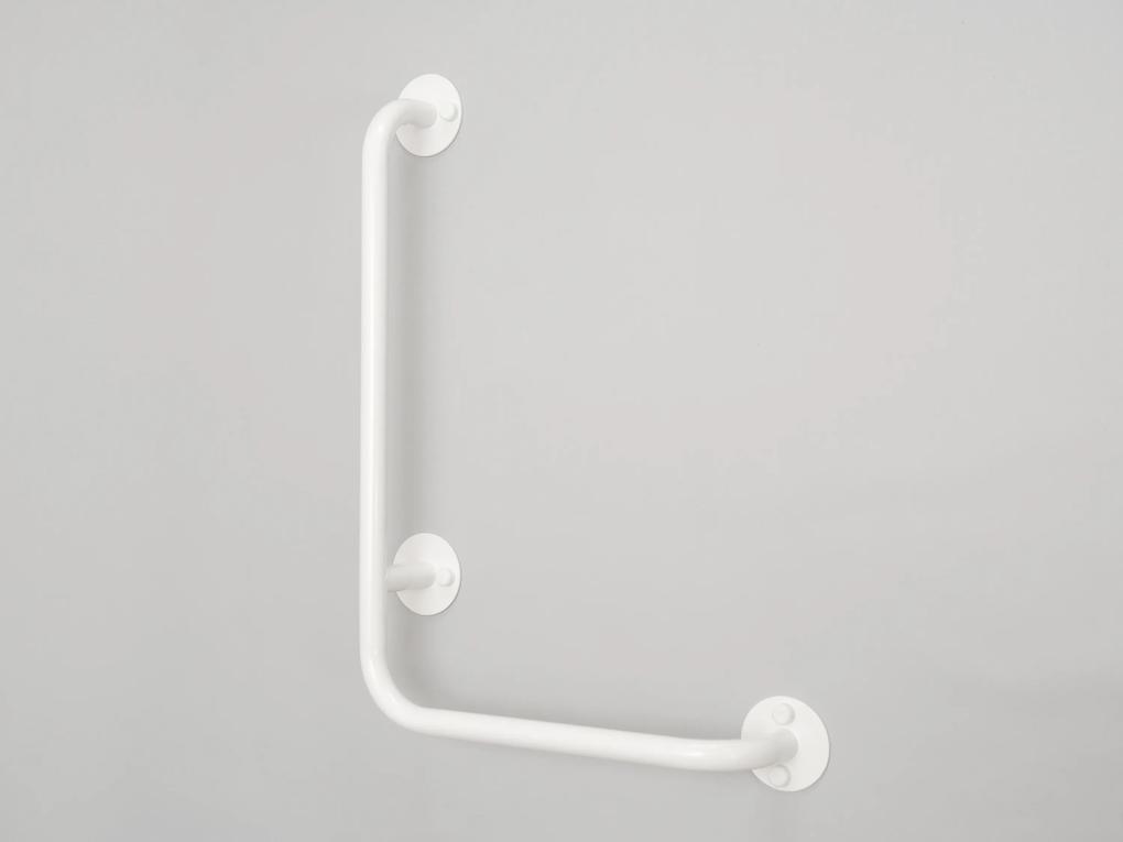 lomené madlo sprchové invalidní PRAVÉ BÍLÉ PREMIUM domadlo šířka x výška: 40 x 60 cm, Průměr: 25 mm