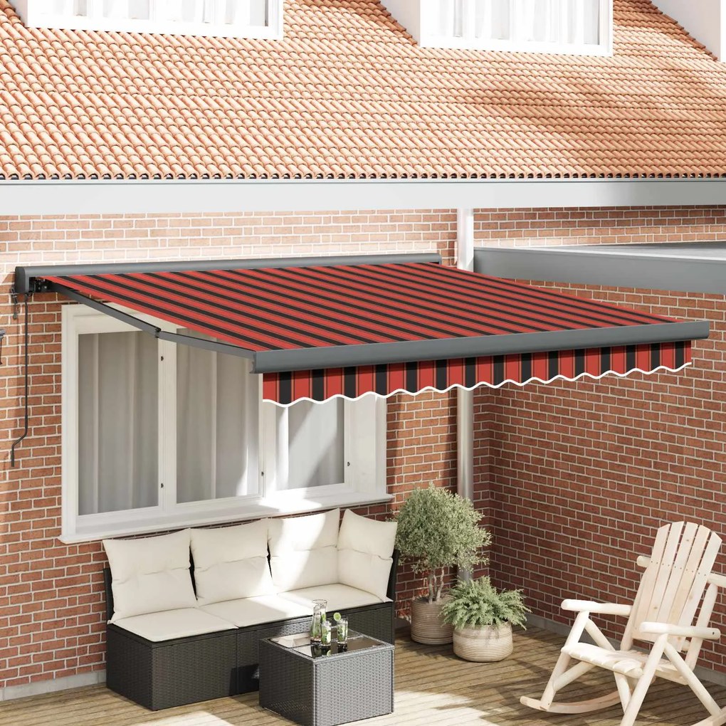 Stahovací markýza Červená a černá 350 x 250 x 165 cm 3330240