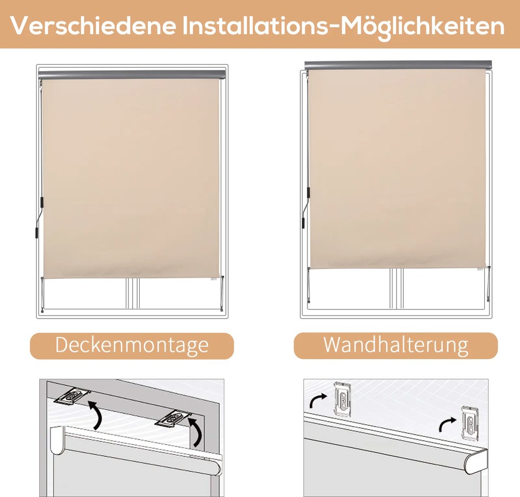 Outsunny Venkovní Rolovací Záclona 2,5 x 1,6 m Skladatelný Vertikální Sluneční Stín s Kličkou, Hliník a Polyester 280 g/m² UV50+ Ochrana pro Balkon, …