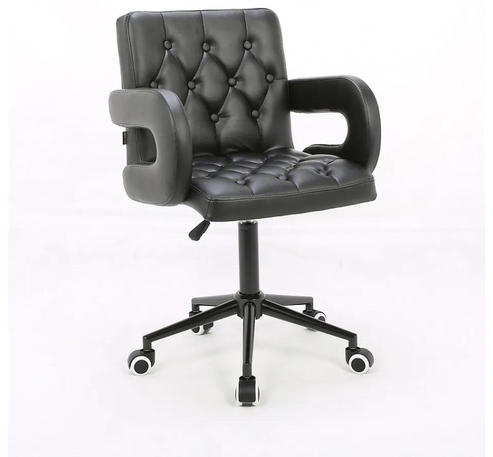 Židle SOFIA LUX na černé podstavě s kolečky - černá