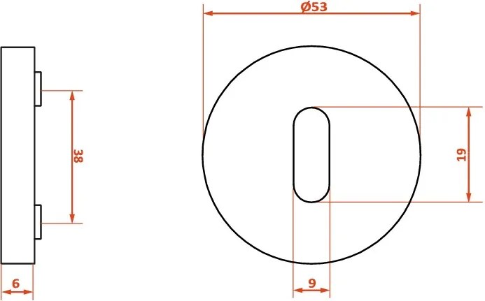 Kuchinox Kuchinox, rozeta ke kličce pro interiérový klíč, černá matná, LAV-LO4_901R