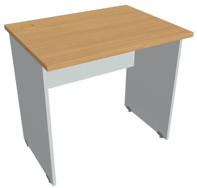 Stůl pracovní rovný 80 cm - Hobis Gate GE 800 Dekor stolové desky: buk, Dekor lamino podnože: šedá