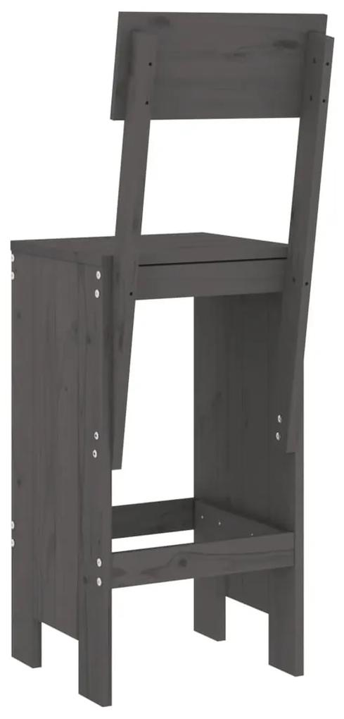 Barové stoličky 2 ks šedé 40x48,5x115,5 cm masivní borové dřevo,  825361